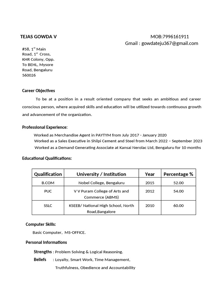 Tejas Resume | PDF