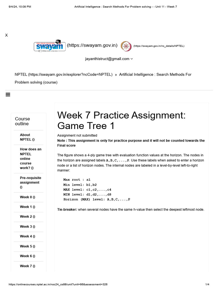 Artificial Intelligence - Search Methods For Problem Solving - Unit 11 - Week 7 | PDF ...