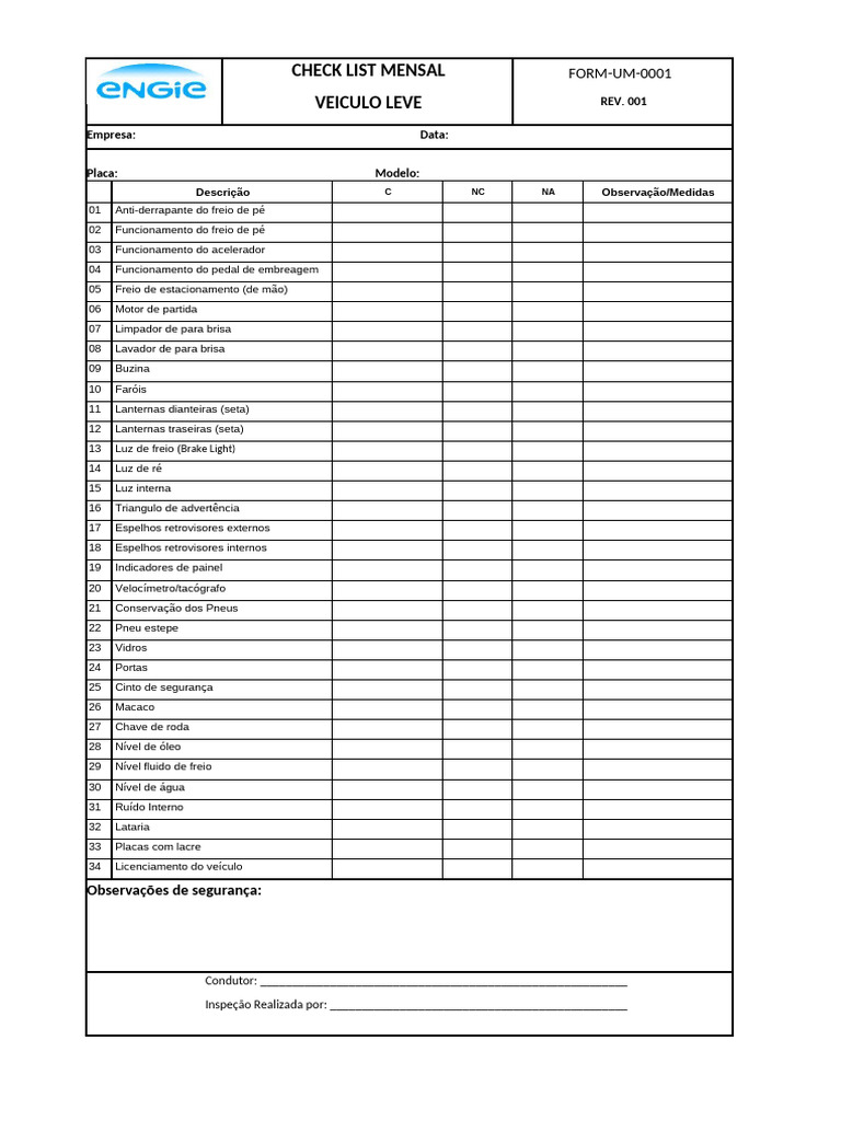 Form-Cl-0001-Cl Veículo Leve - 19 | PDF