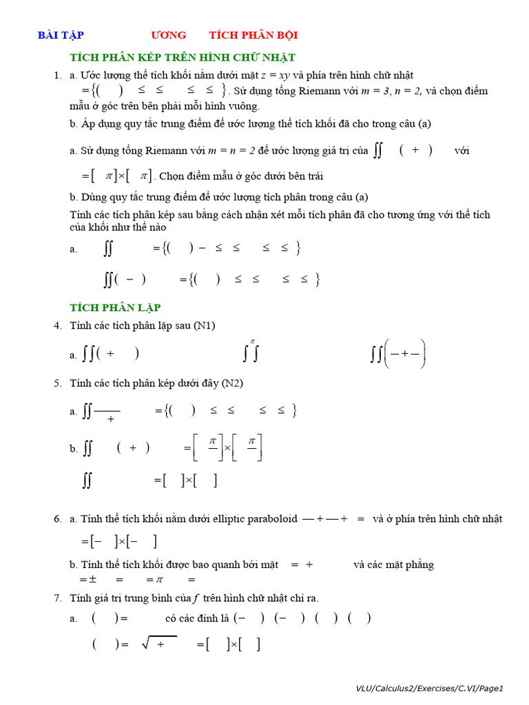Chapter2 Multiple Integrals Exercises | PDF