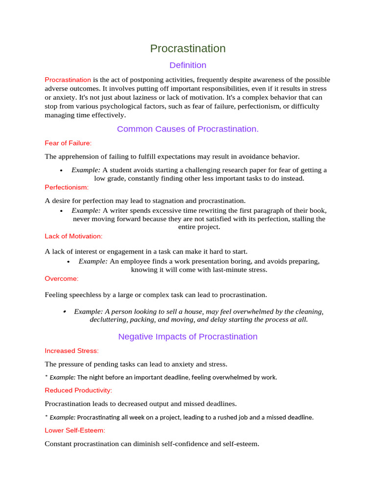 Procrastination | PDF | Professional Skills | Procrastination