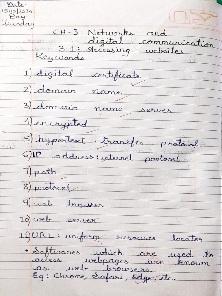 ICT Ch3 - Networks and Digital Communication | PDF | Internet | Internet Protocols