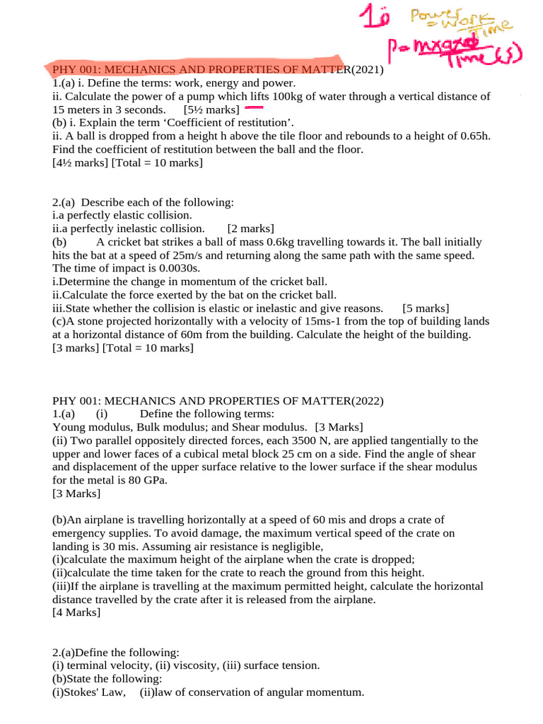 001 WORD | PDF | Force | Velocity