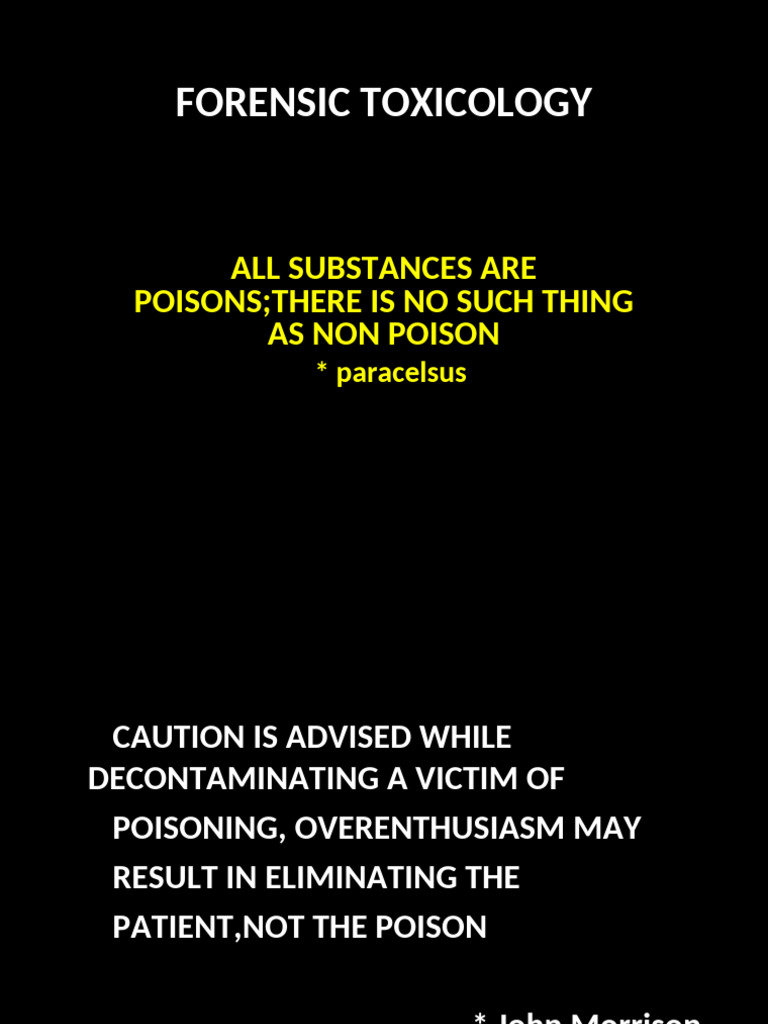 FORENSIC TOXICOLOGY BMB | PDF | Poison | Toxicology