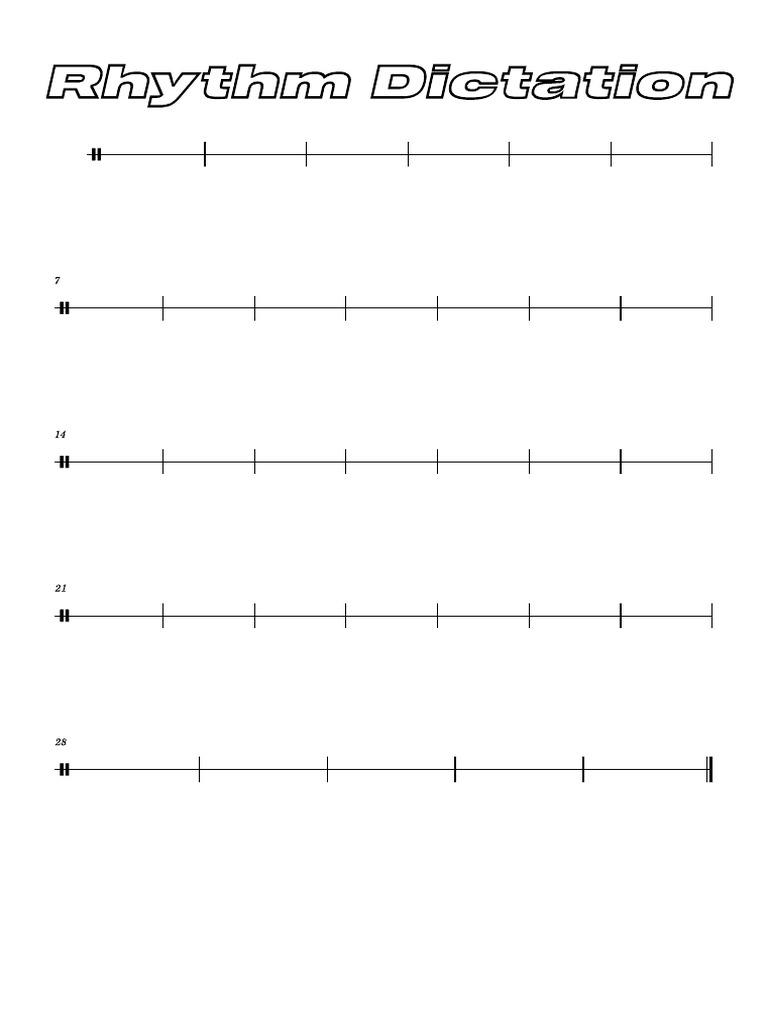 Rhythm Dictation Worksheet | PDF