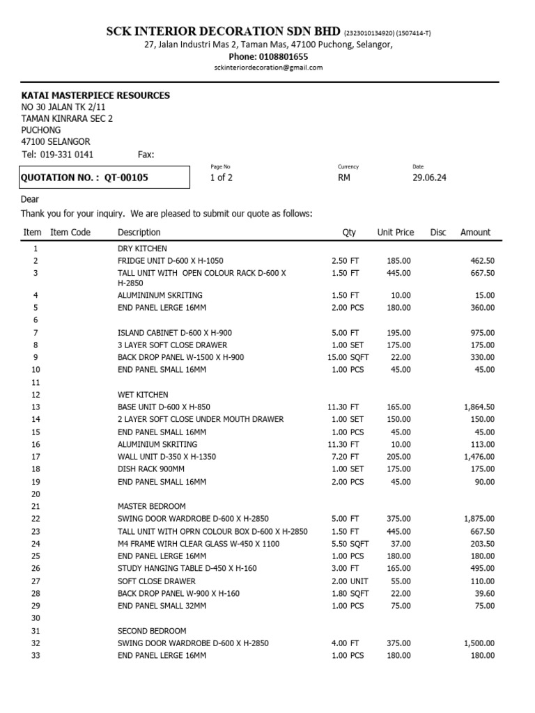 QUOTATION - 110523.PDF (10) | PDF | Home | Furniture