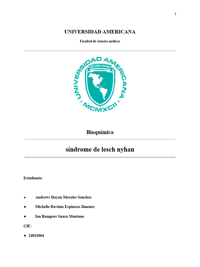 Syndrome Lesh | PDF | Medicina | Causas de la muerte