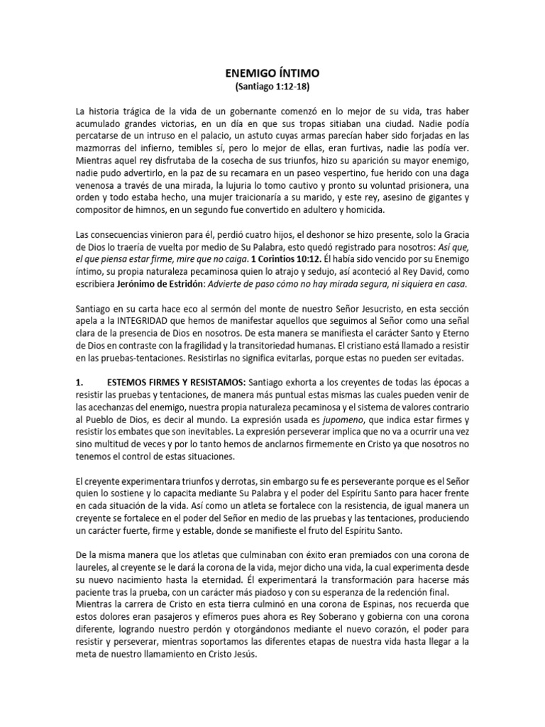 Enfrentando al Enemigo Íntimo | PDF | Pecado | Cristo (título)