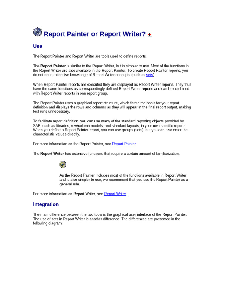 Report Painter vs. Report Writer Guide | PDF