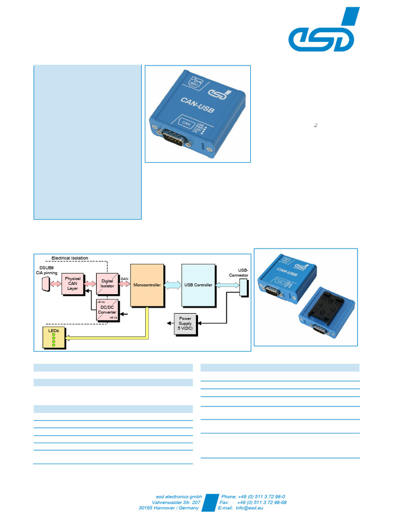 Esd CAN-USB2 - 1 Port CAN | PDF | Usb | Linux