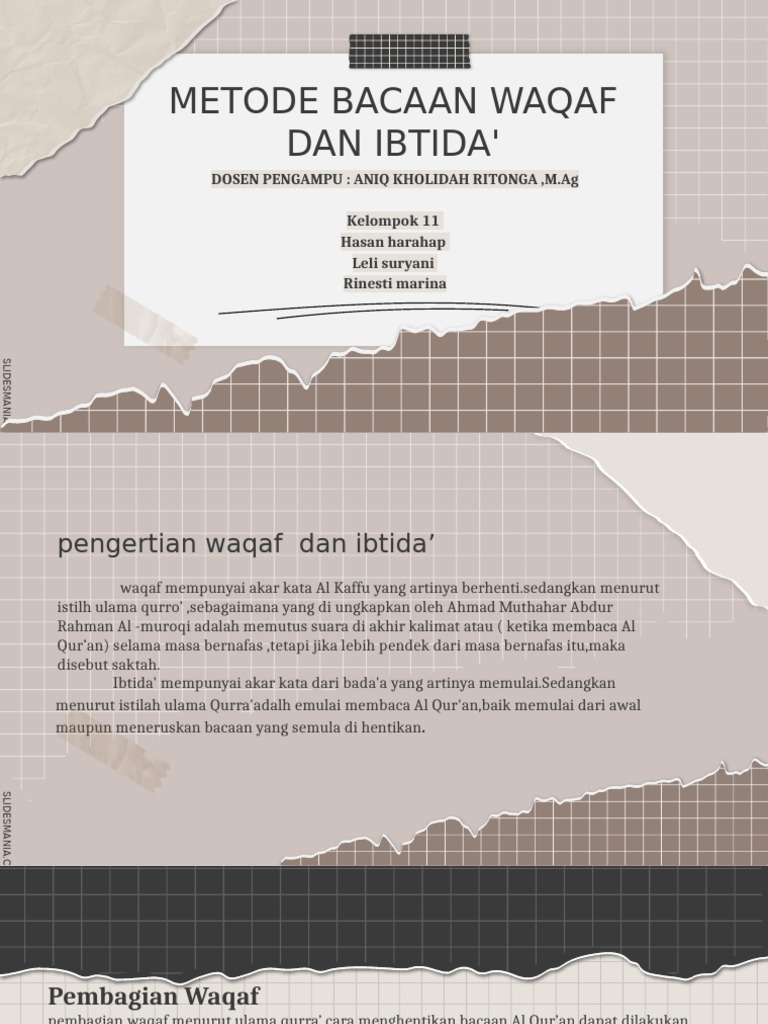 Metode Bacaan Waqaf Dan Ibtida' | PDF