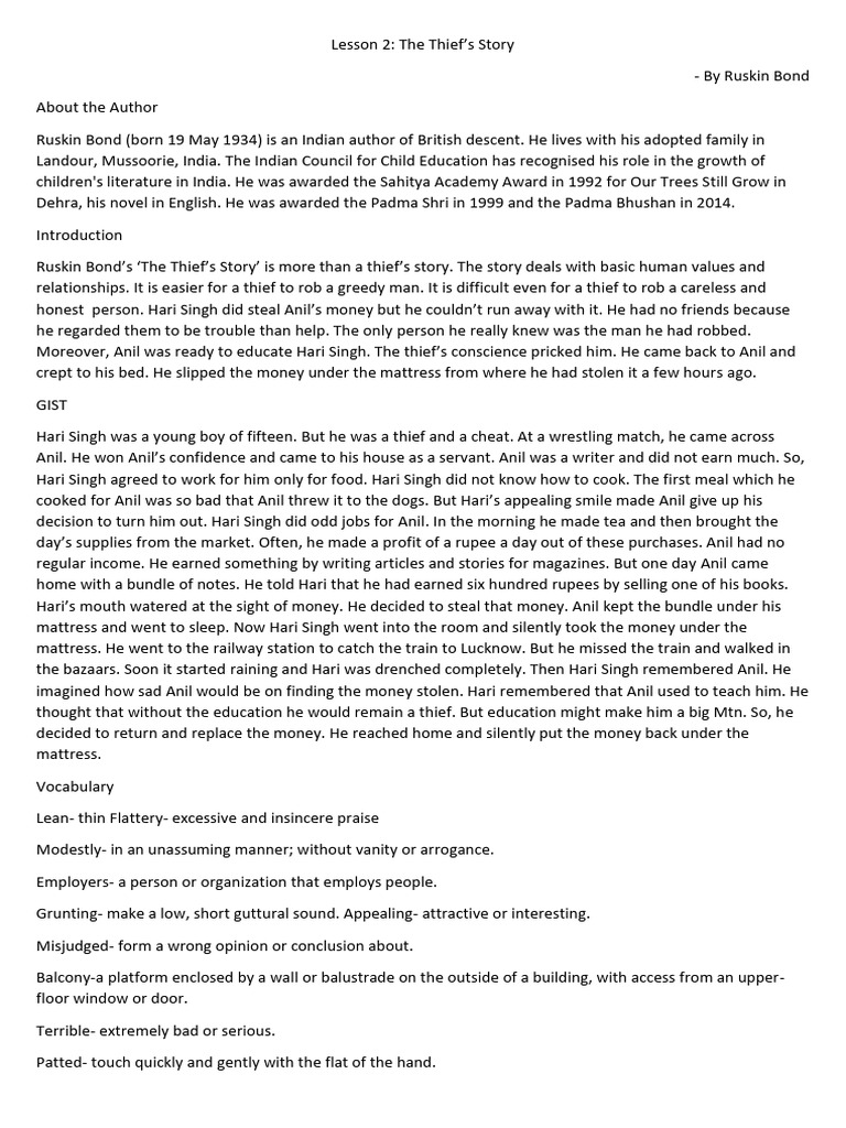 X-THE THIEF'S STORY | PDF | Theft