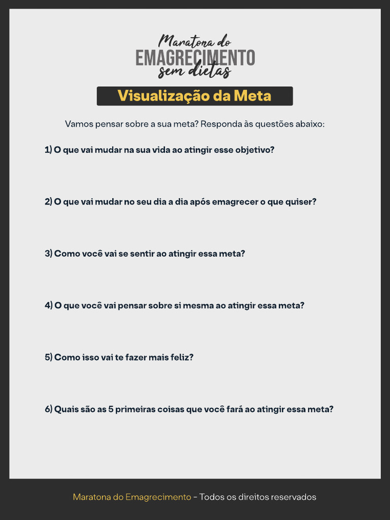 Visualização de Metas de Emagrecimento | PDF