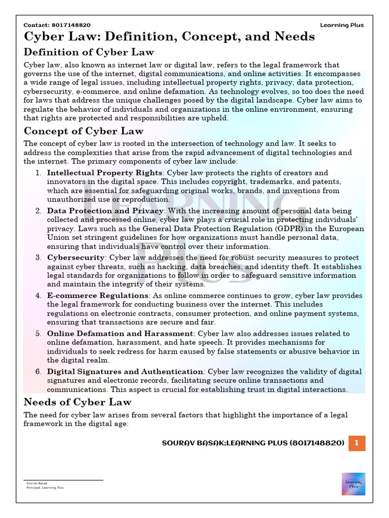 Cyber Law- 01 | PDF | Computer Security | Security