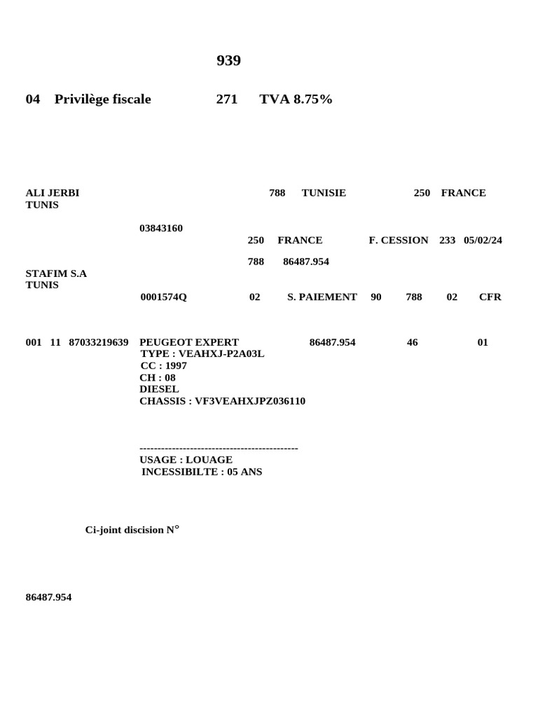 Privilege Louage | PDF