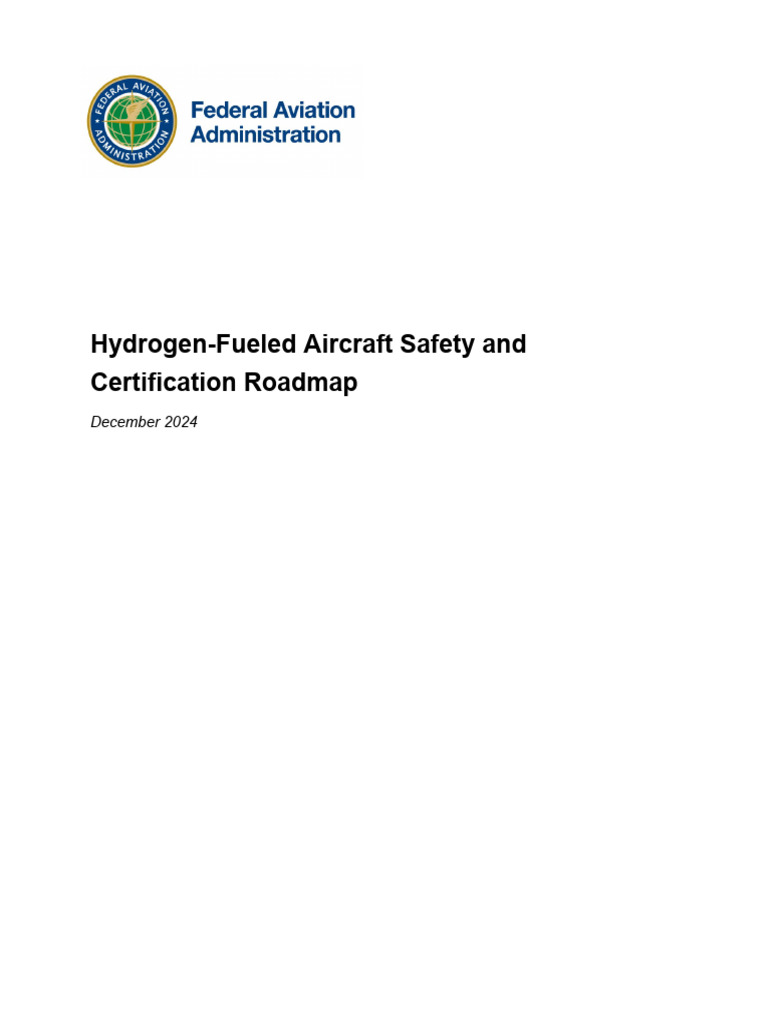 Hydrogen-Fueled Aircraft Roadmap | PDF | Liquid Hydrogen | Federal Aviation Administration