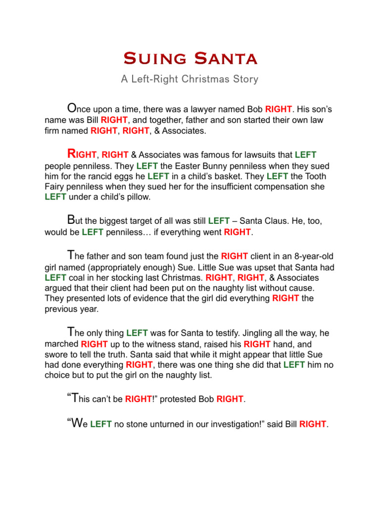 Left Right Suing Santa24 | PDF | Santa Claus
