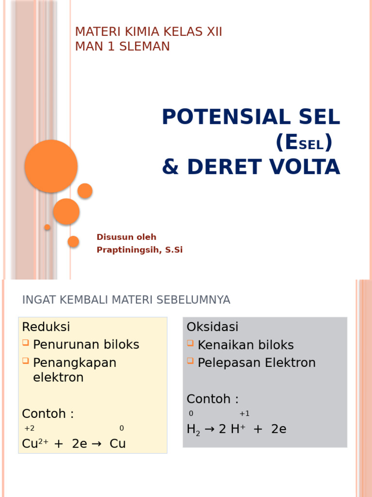 Potensial Sel dan Deret Volta Kimia | PDF
