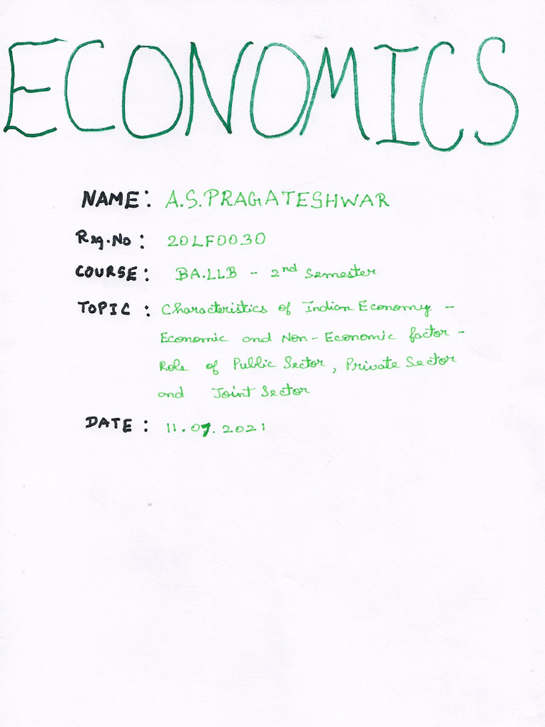 Economic Assignment | PDF