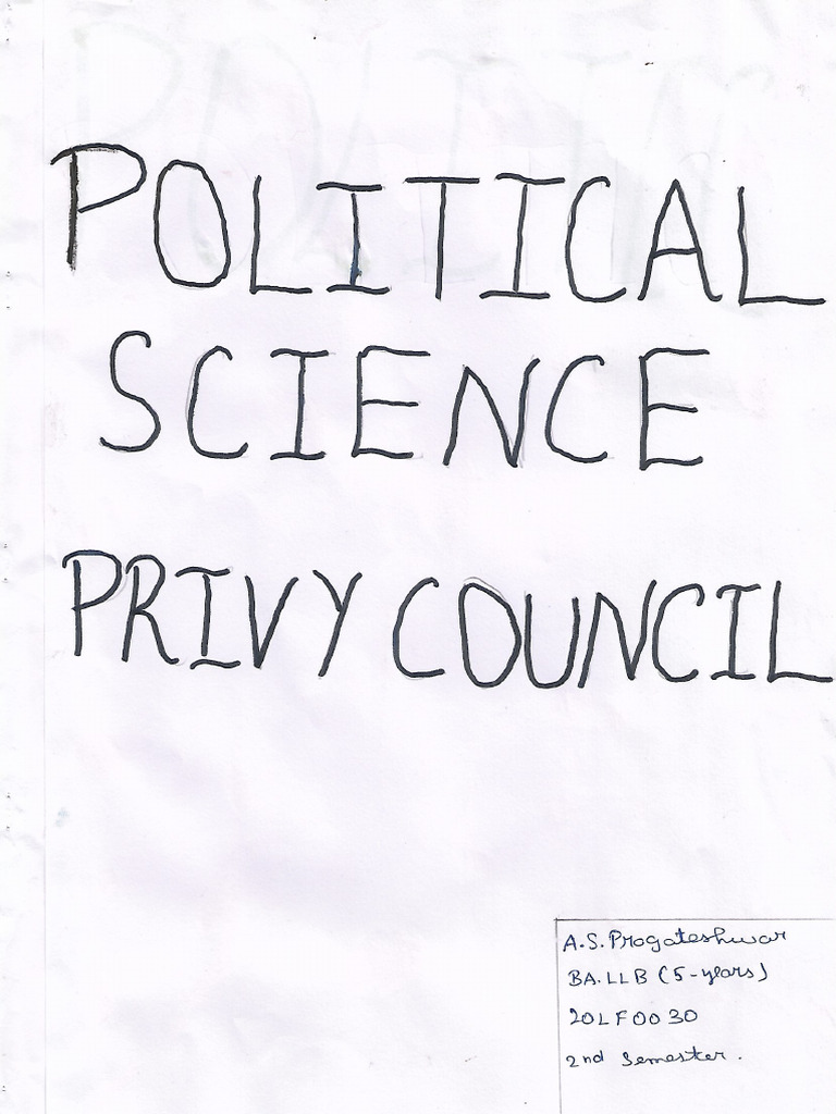 Political Science Assignment PRIVY COUNCIL | PDF