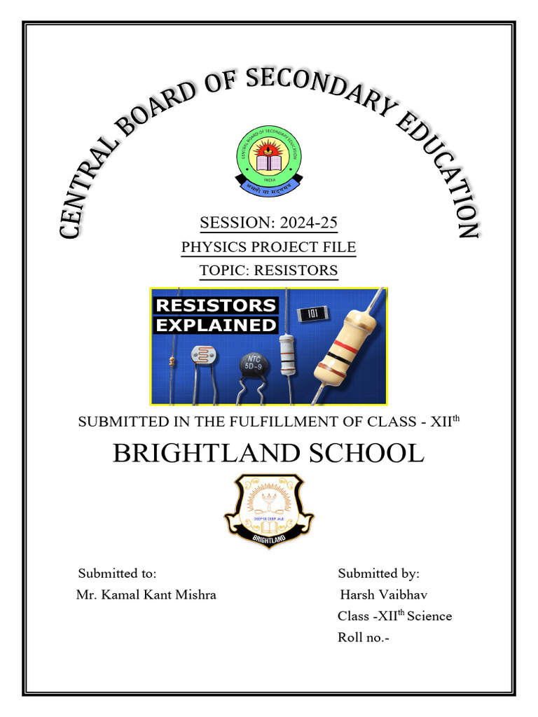 physics file | PDF | Resistor | Electrical Resistance And Conductance