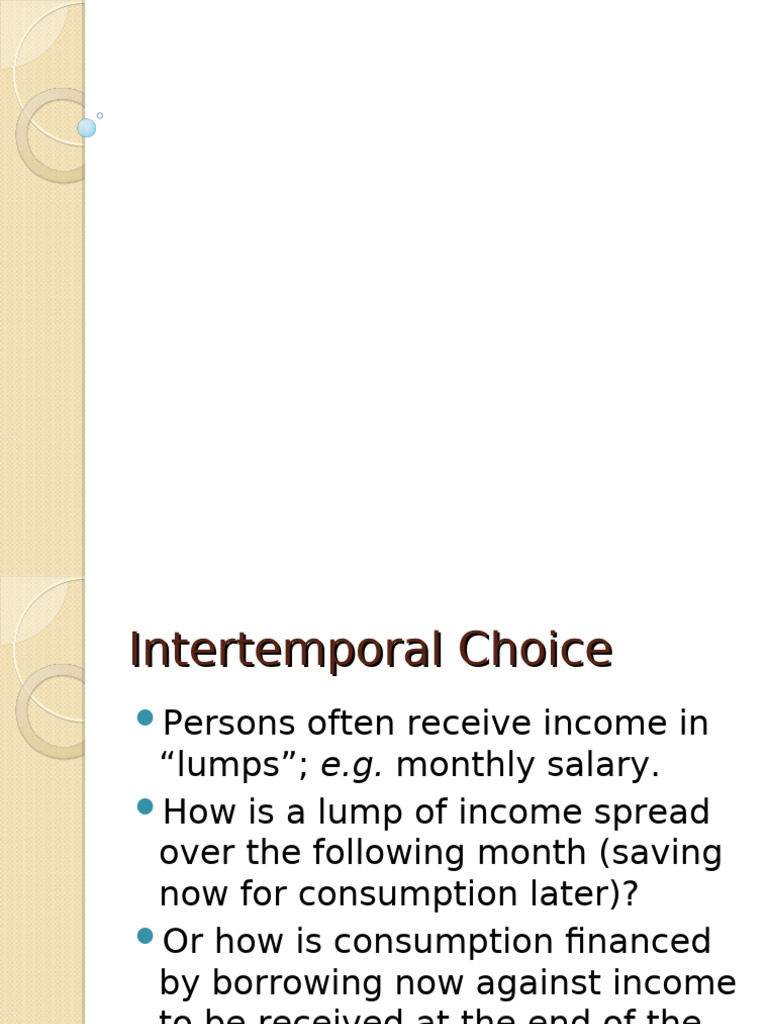 Intertemporal Choice - Class Lecture - Remodified | PDF | Consumption ...