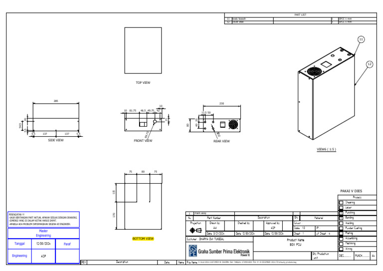 Drawing Layout Approval - Box Psu | PDF | Industrial Processes ...