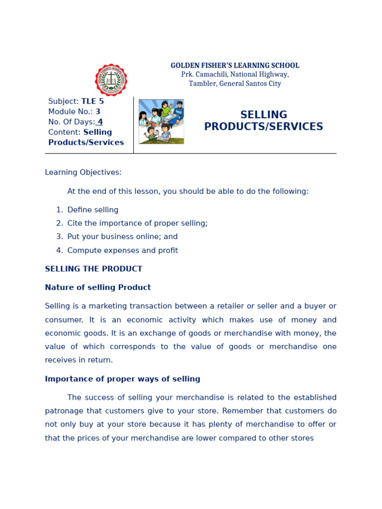 tle 5 q1w3 | PDF | Merchandising | Retail