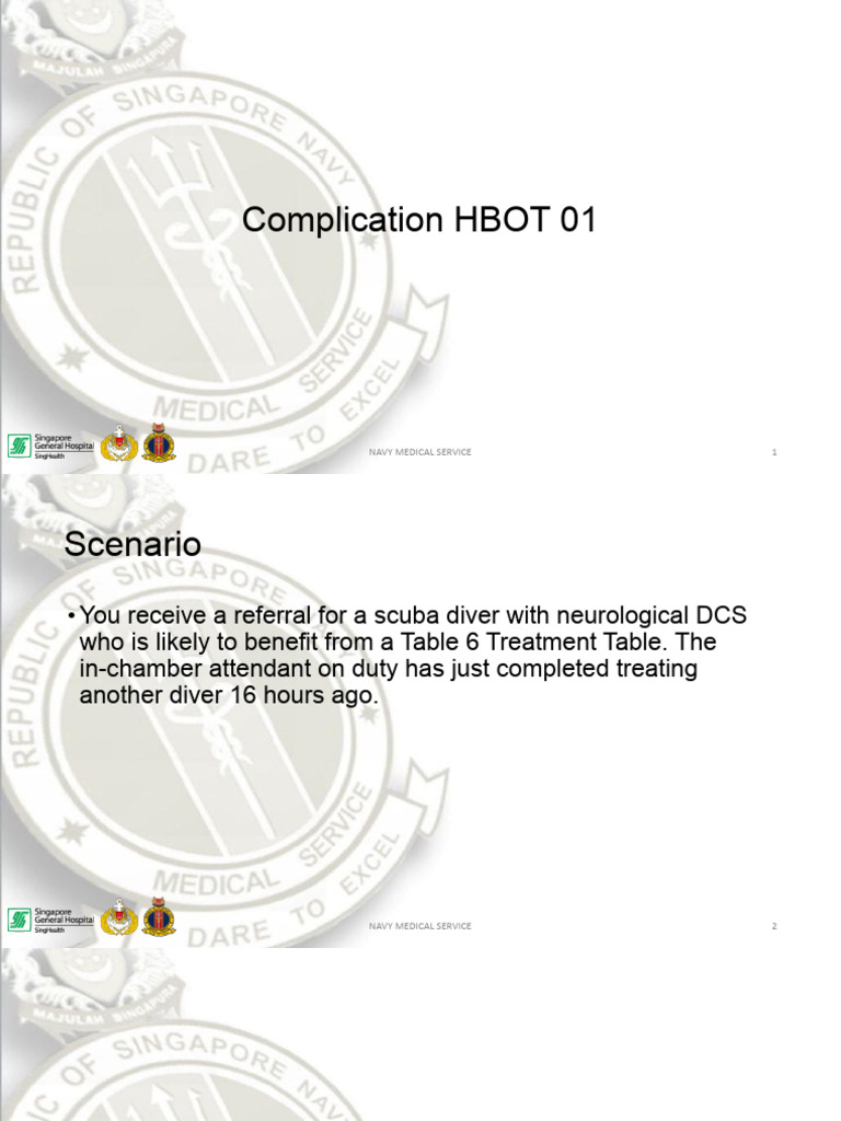 Hbot Complications Attendant DCI | PDF
