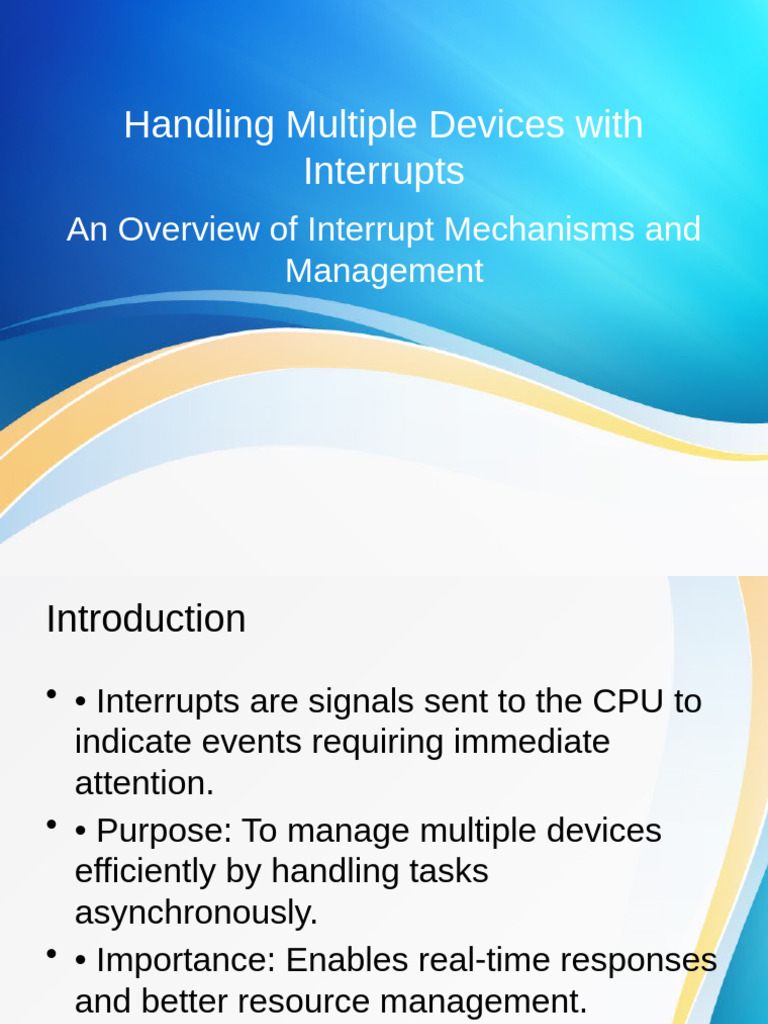 Handling Multiple Devices With Interrupts | PDF