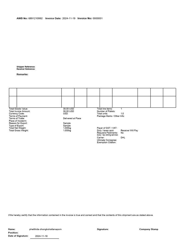 8DE1C96C - Commercial Inv | PDF | Value Added Tax | Invoice