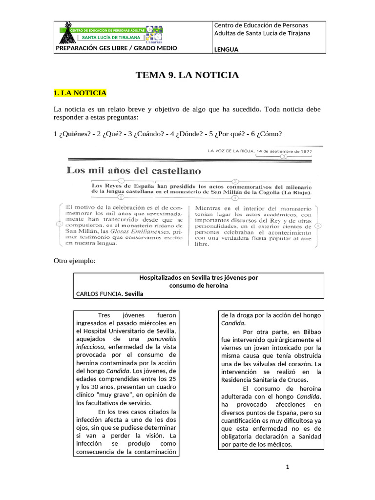 TEMA 10. LA NOTICIA | PDF | Heroína | Madrid