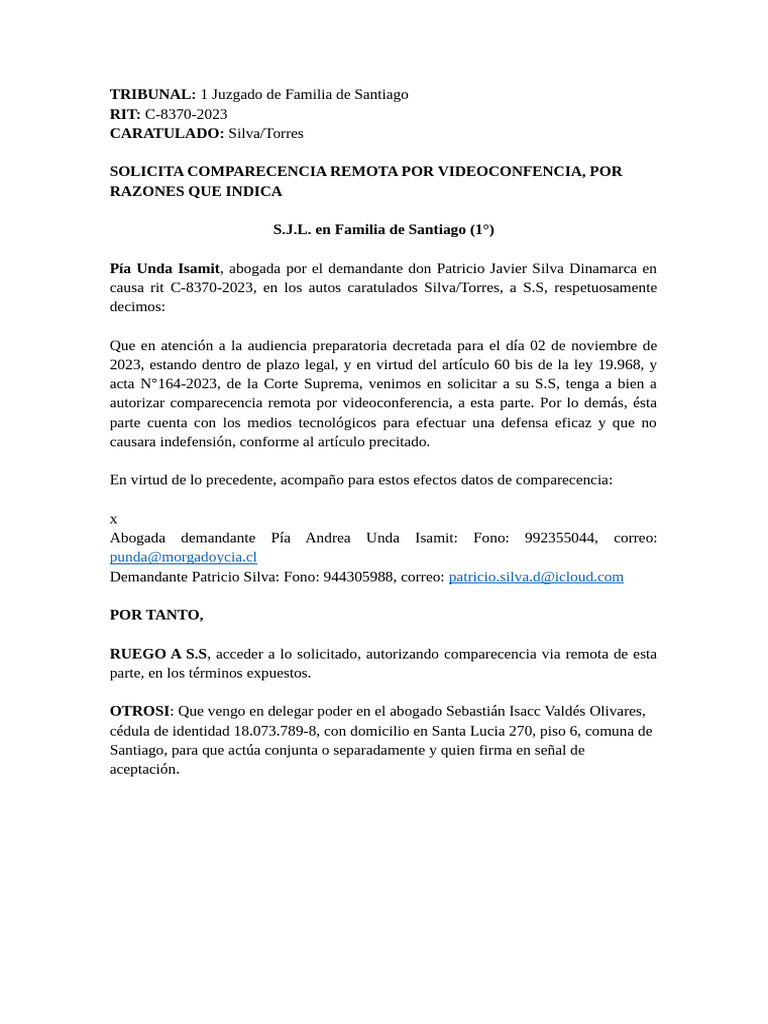 Modelo Solicita Comparecencia | PDF