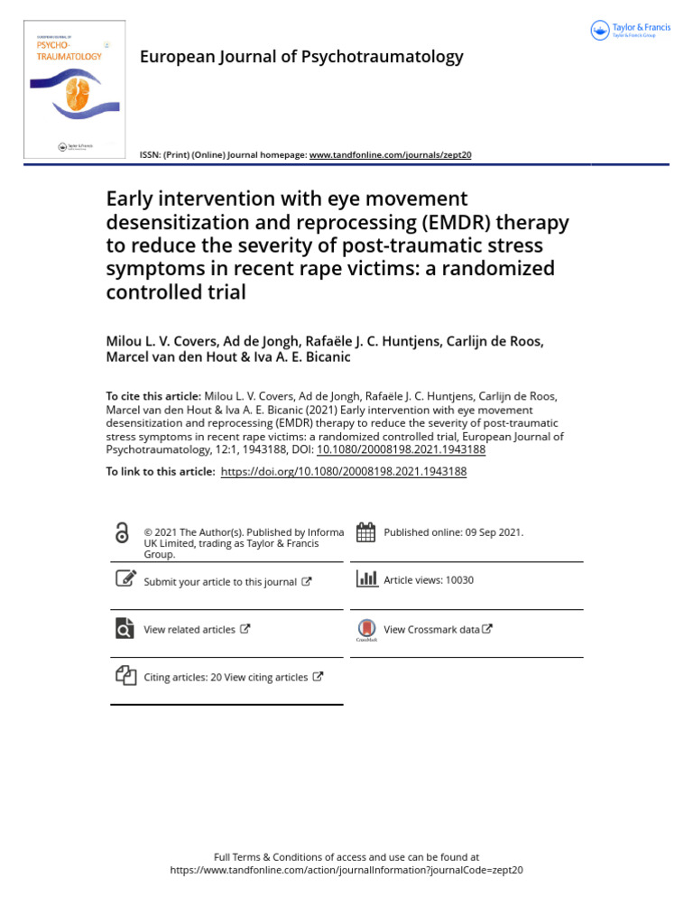 Early intervention with eye movement desensitization and reprocessing ...