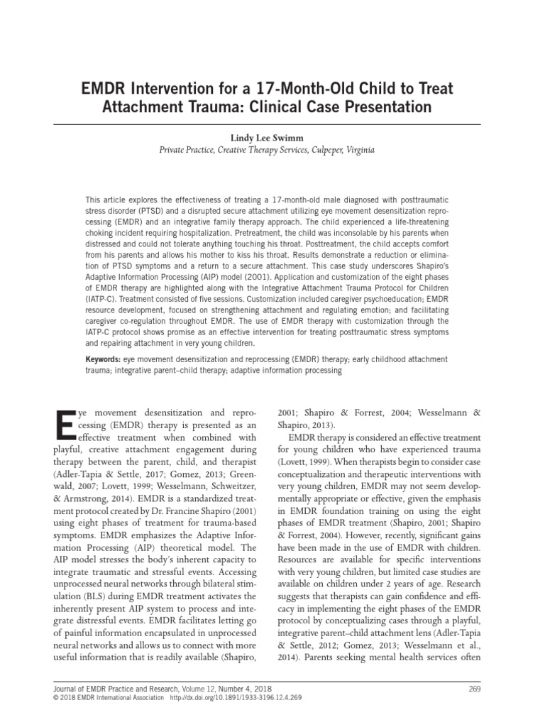 EMDR Intervention For A 17 Month Old Child To Treat Attachment Trauma ...