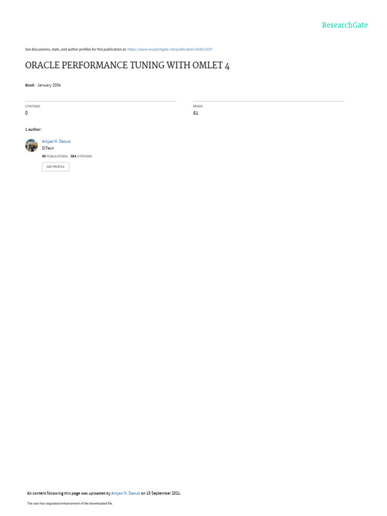 Tuning With Omlet With Cover Page v2 | PDF | Cache (Computing) | Databases