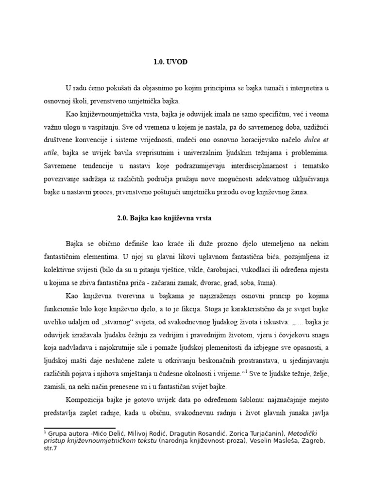Bajka Kao Knjizevna Vrsta | PDF
