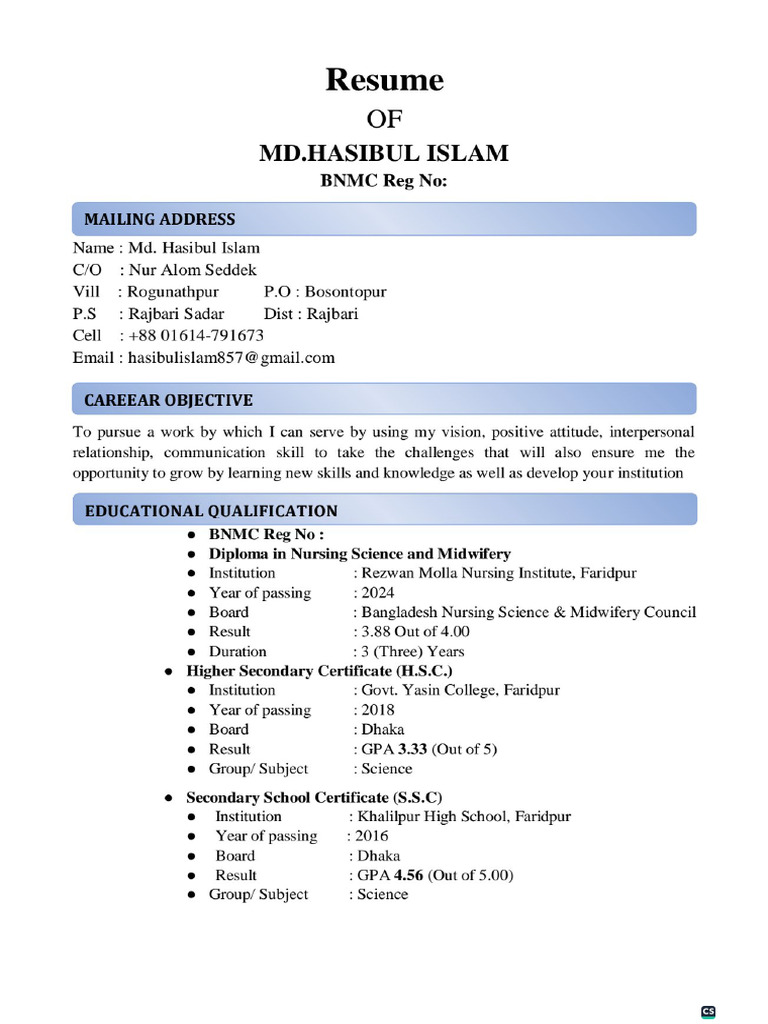 Hasibul Cv(3) | PDF