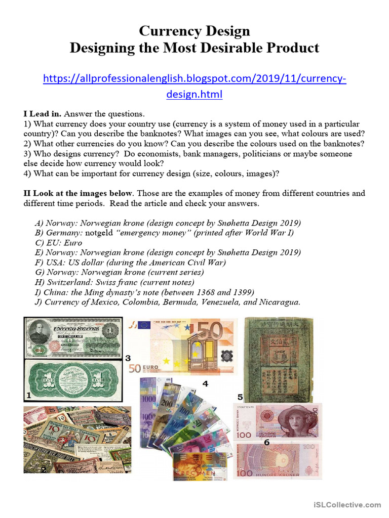 Student Project. Currency Design. Designing The Most Desirable Product ...