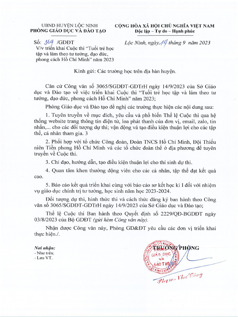 364-Triển Khai Thi TT HCM | PDF