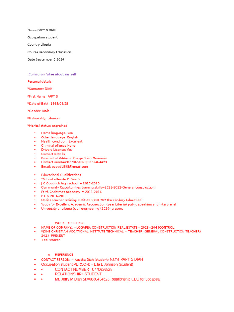 Papy S Diah CV | PDF