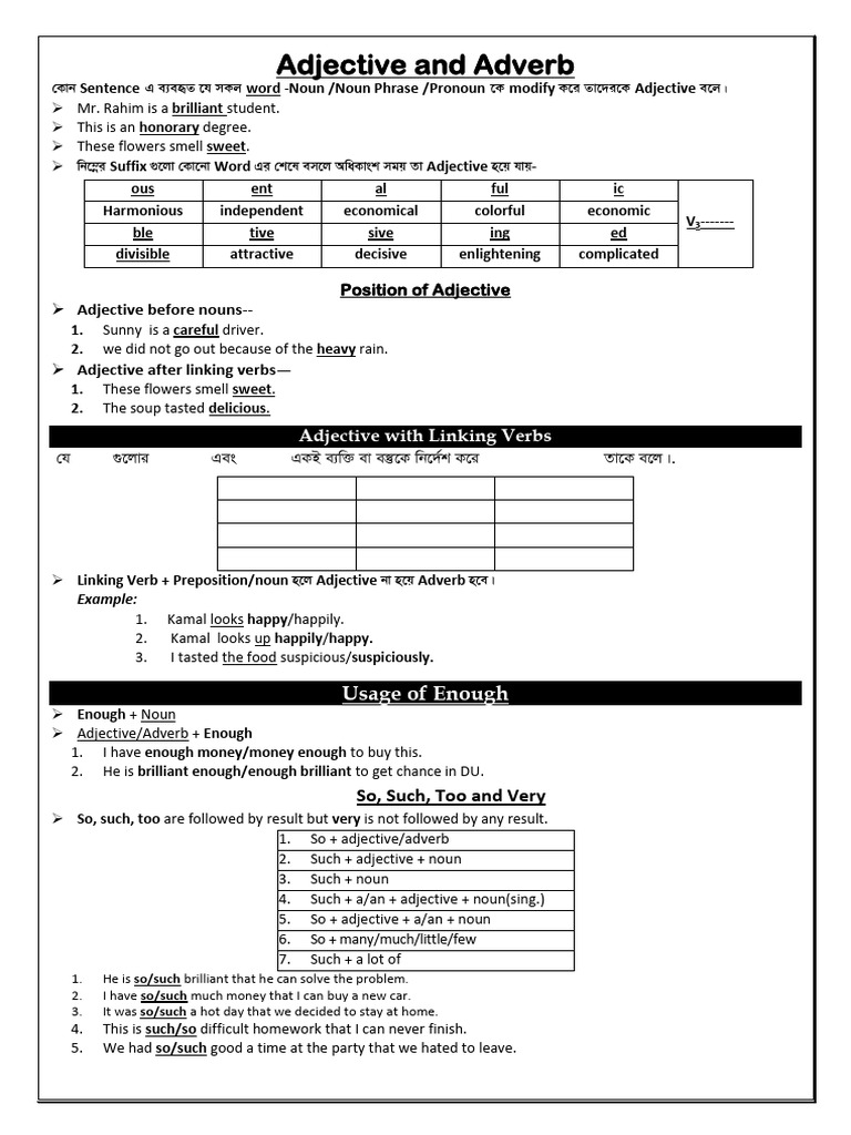(3)Adjective, Adverb | PDF | Adverb | Adjective