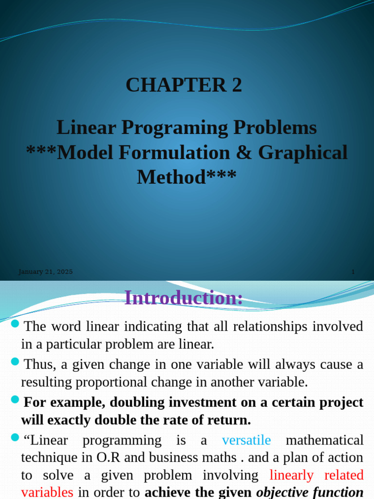 Chapter 2 I | PDF | Linear Programming | Analysis