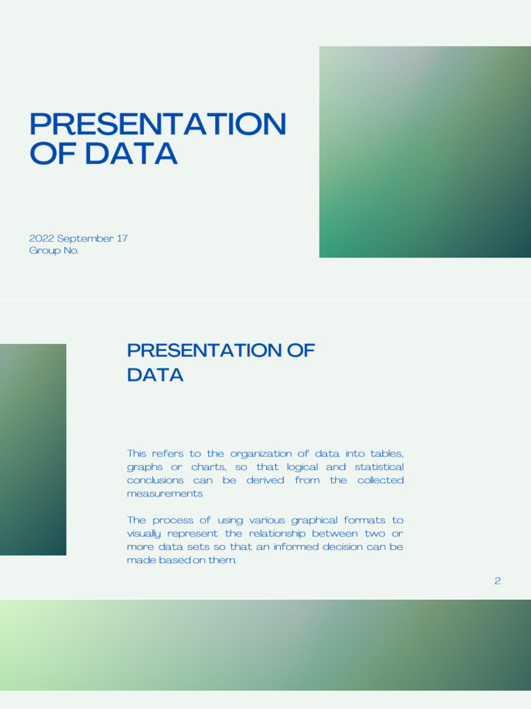 Presentation of Data | PDF