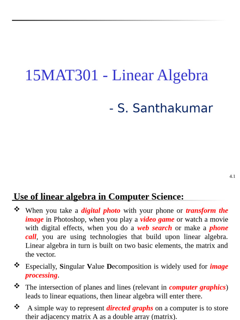L1 - Linear Algebra - Introduction | PDF | Euclidean Vector | Linear Algebra