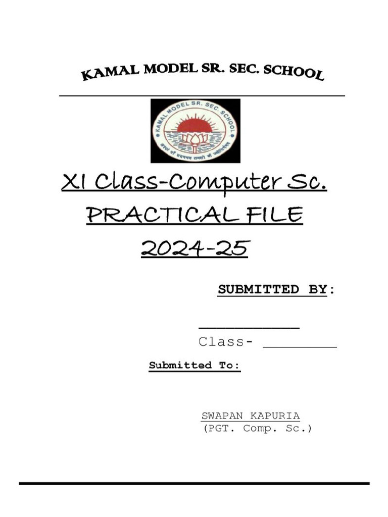 Computer Science Practical File | PDF