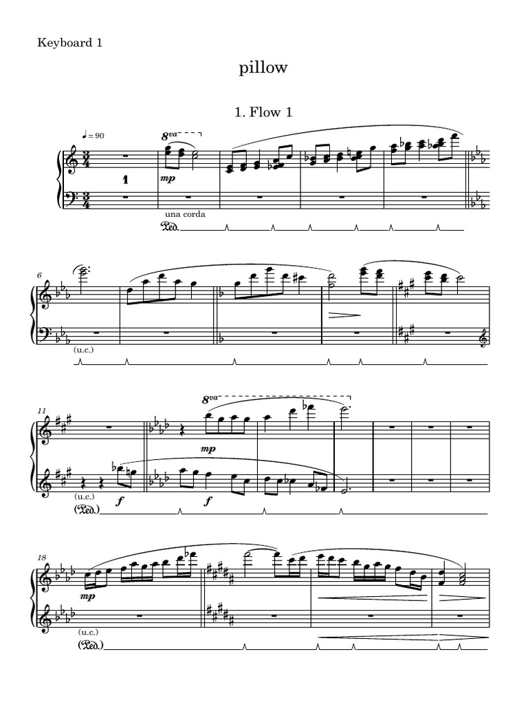 01 - Keyboard 1 - Pillow | PDF | Box Zithers | Melody