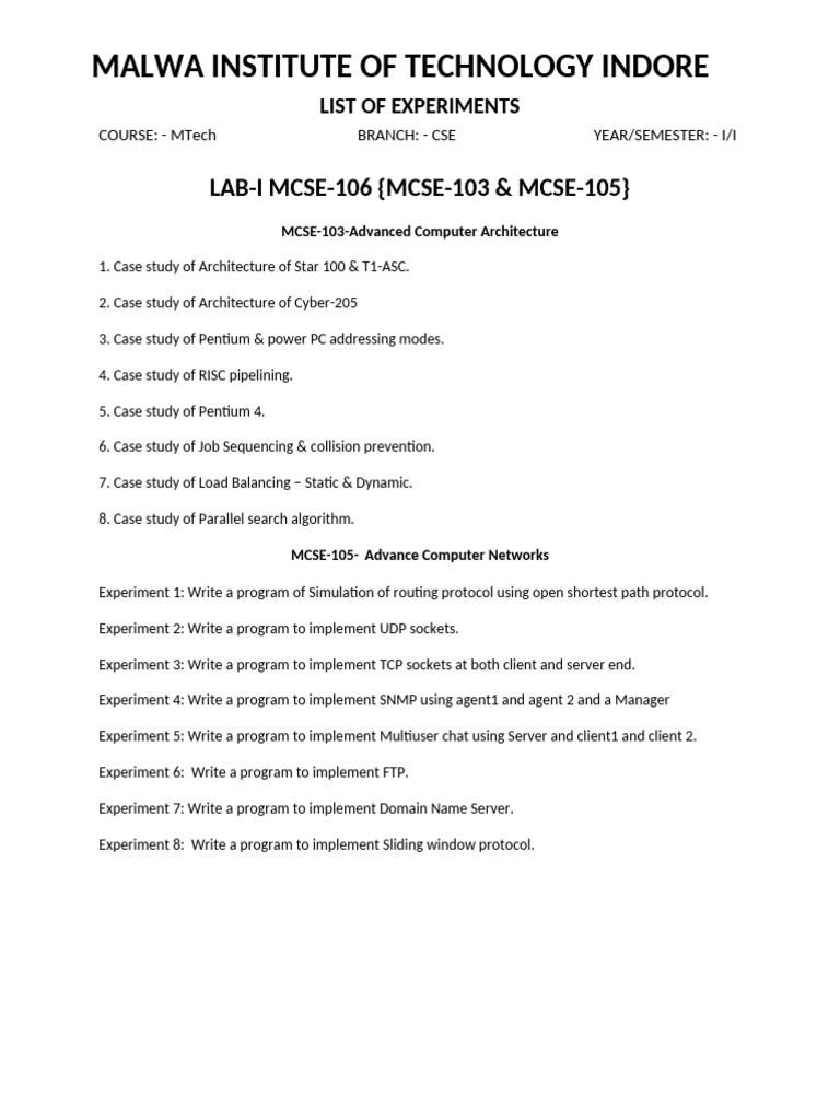 Experiment List | PDF | Computer Program | Programming