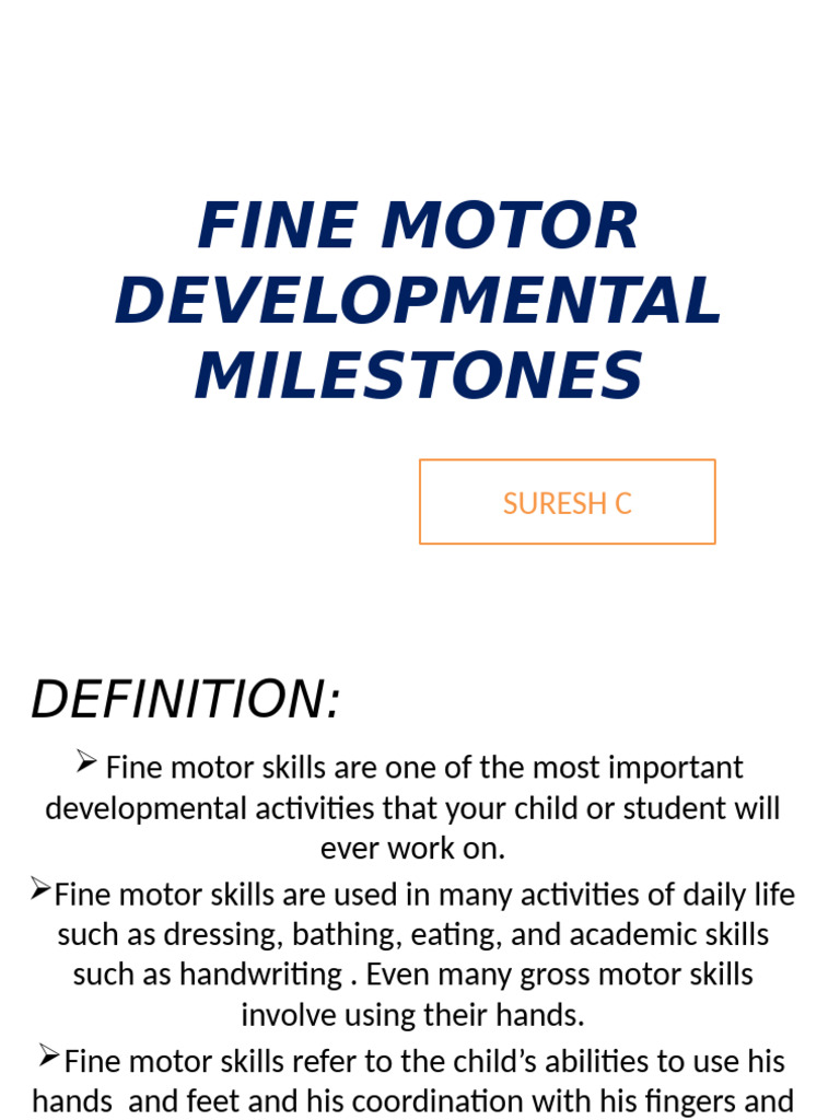 Fine Motor Development | PDF | Hand