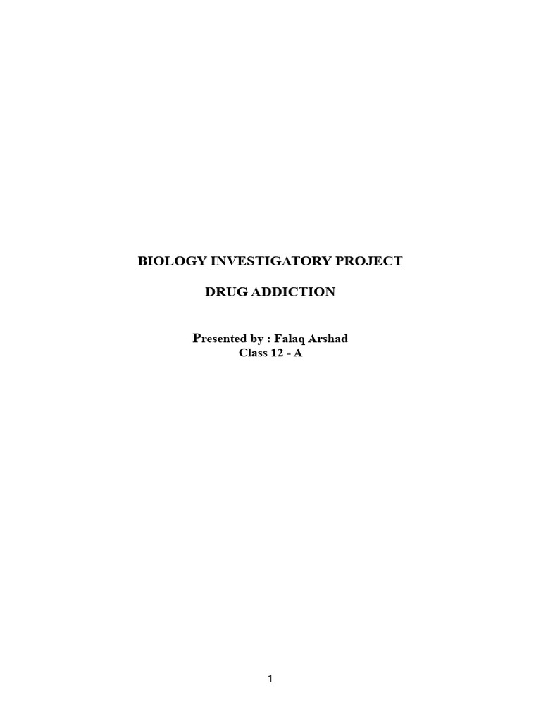 Biology Investogatory Project | PDF | Substance Abuse | Alcoholic Beverages